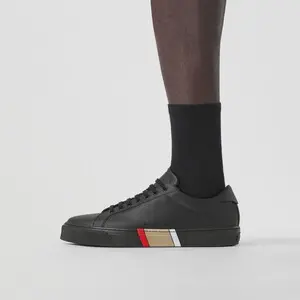 Burberry Stripe Detail Leather Sneakers