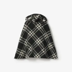 Burberry Check Wool Poncho