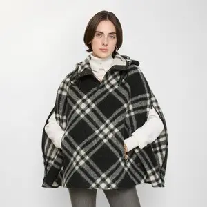Burberry Check Wool Poncho