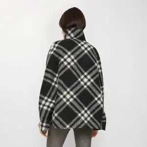 Burberry Check Wool Poncho