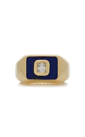 SAUER Frames 18k Yellow Gold Lapis Signet Ring