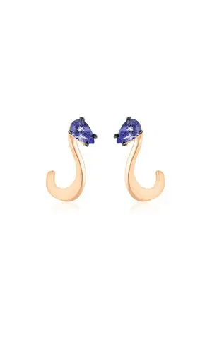 MARIE MAS Nova 18k Rose Gold Tanzanite Earrings - Blue