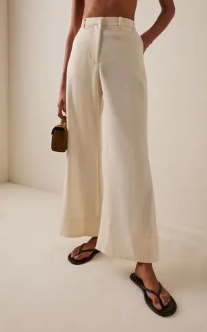 SLOAN Wool Flared Trousers
