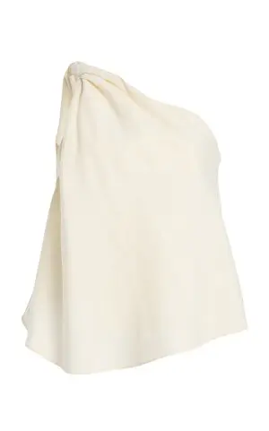 SLOAN One-shoulder Wool Top - Ivory