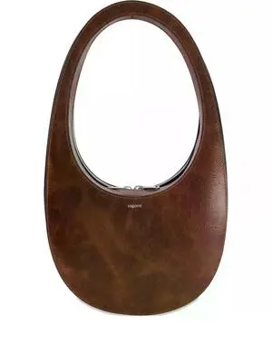 Coperni Zipped Leather Shoulder Bag - Brown