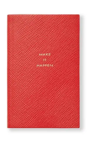 Smythson Panama Make It Happen Leather Notebook - Red