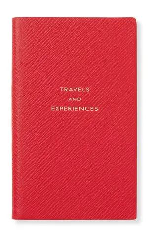 Smythson Travels And Experiences Panama Leather Notebook - Red