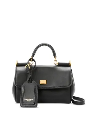 Dolce & Gabbana Leather Top Handle Bag - Black