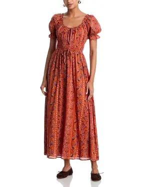 Aqua Farlin Paisley Short Sleeve Maxi Dress