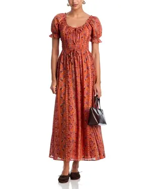 Aqua Farlin Paisley Short Sleeve Maxi Dress