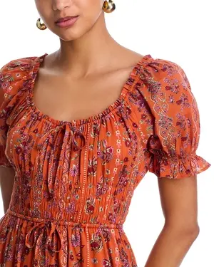 Aqua Farlin Paisley Short Sleeve Maxi Dress
