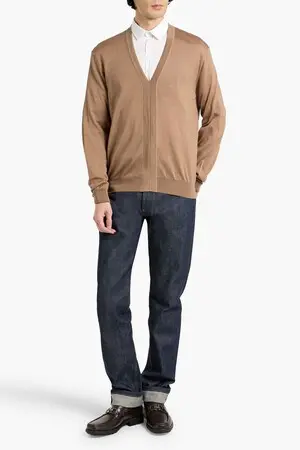 Dunhill Cashmere, Merino Wool, And Silk-blend Sweater - Camel