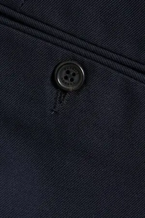 Dunhill Slimfit Cotton And Woolblend Twill Chinos - Navy