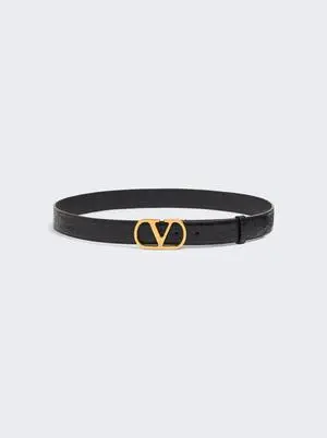 Valentino Garavani Vlogo Signature Crocodile Belt - Black
