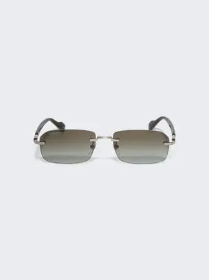 Gucci Metal Rectangular Sunglasses - Shiny Silver