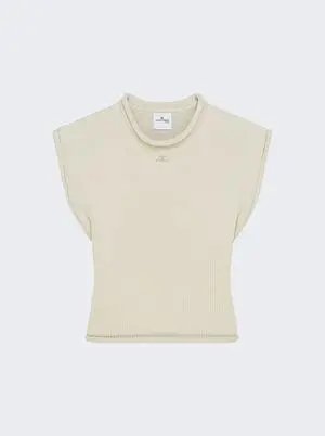 COURREGES Knit Sleeveless Tank Top - Clay