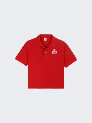 SPORTY & RICH H&w Crest Pique Polo Shirt