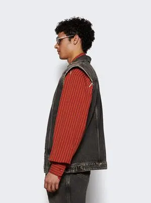Martine Rose Denim Waistcoat - Black