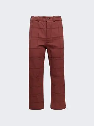 THE ELDER STATESMAN Windowpane Norm Pant - Clay