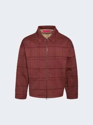 THE ELDER STATESMAN Window Pane Boxy Jacket - Clay