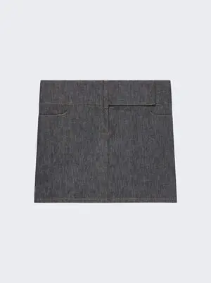 COURREGES Belted Denim Mini Skirt - Gray