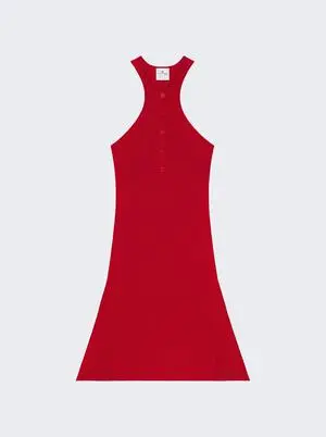 COURREGES Scuba Rib Knit Dress - Ruby
