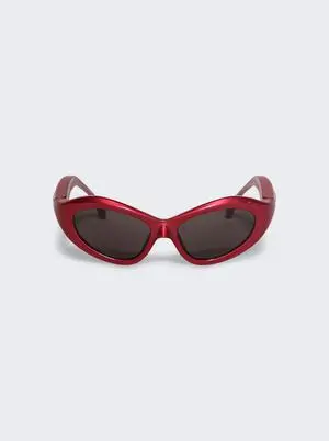 Balenciaga Oval Frame Sunglasses - Red