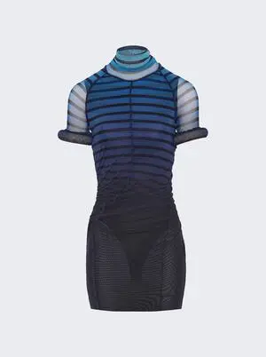 JEAN PAUL GAULTIER Mesh 3d Short Dress - Blue