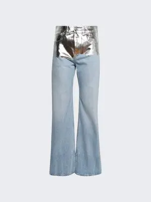 Rabanne Straight Leg Pants - Light Blue Denim