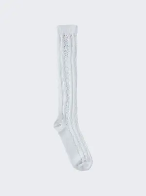 Valentino Garavani Ribbed Knit Stockings - White