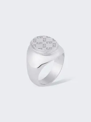 Givenchy 2g Monogram Signet Ring - Silver