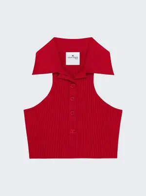 COURRÃ¨GES Scuba Rib Knit Top
