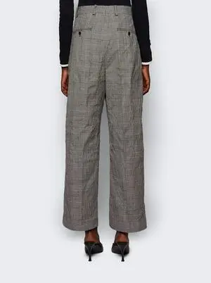 Vetements Metalized Wrinkled Tailored Trousers - Grey Check