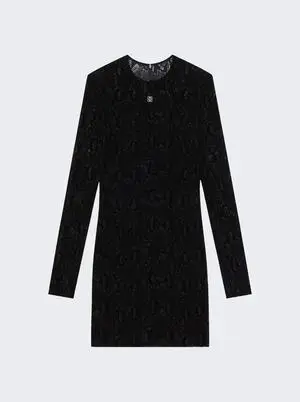 Givenchy Long Sleeve Tulle Dress - Black