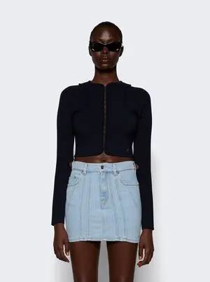 COURRÃ¨GES Scuba Cut Out Knit Cardigan
