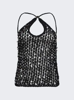 Coperni Beaded Knitted Top - Black