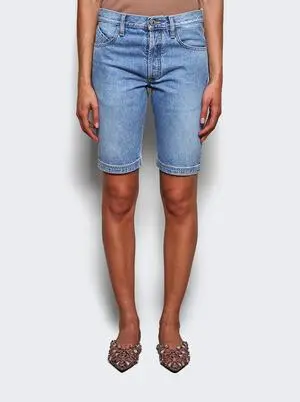 Attico Boyfriend Denim Shorts