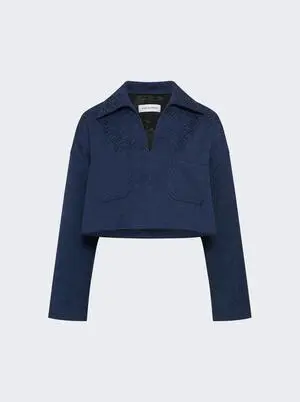 MARINE SERRE Moon Diamond Jacquard Tailoring Vareuse Navy