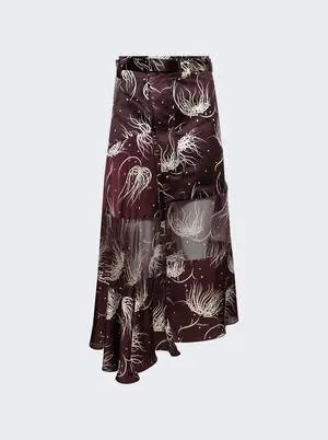 Sacai Printed Skirt - Bordeaux