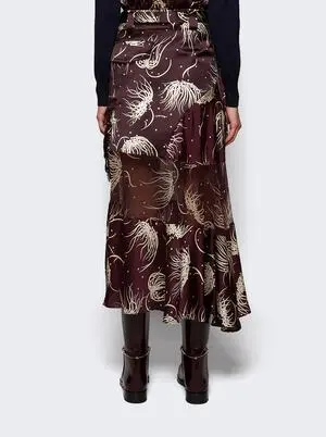 Sacai Printed Skirt - Bordeaux