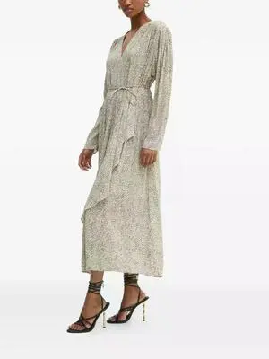 TWINSET Long-sleeve V-neck Midi Dress