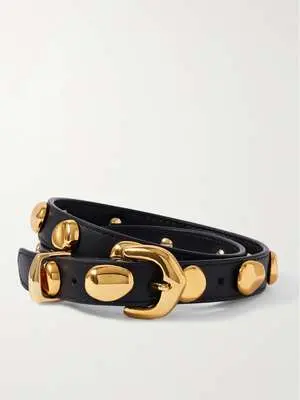 AMANU The Vaal Embellished Leather Belt - Black