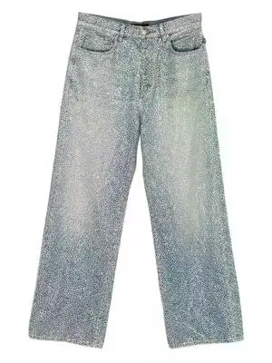 Amiri Embellished Straight-leg Jeans
