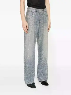 Amiri Embellished Straight-leg Jeans