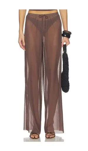 Bond Eye Riley Wide Leg Pant - Rosewood Mesh