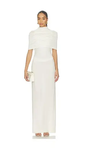 Lapointe Mock Neck Ruched Top - Cream