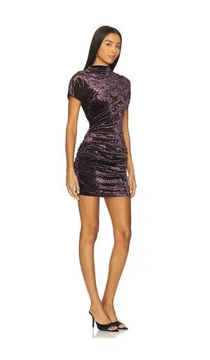 Line & Dot Taron Draped Mini Dress - Maroon