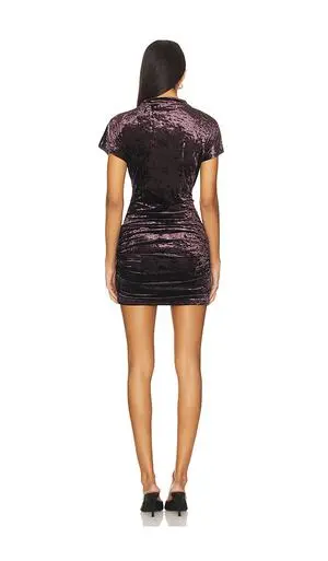 Line & Dot Taron Draped Mini Dress - Maroon