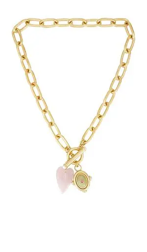 Brinker & Eliza Sienna Necklace - Rose Quartz & Olive Jade