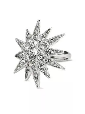 KENNETH JAY LANE Crystal-embellished Star Ring - Silver